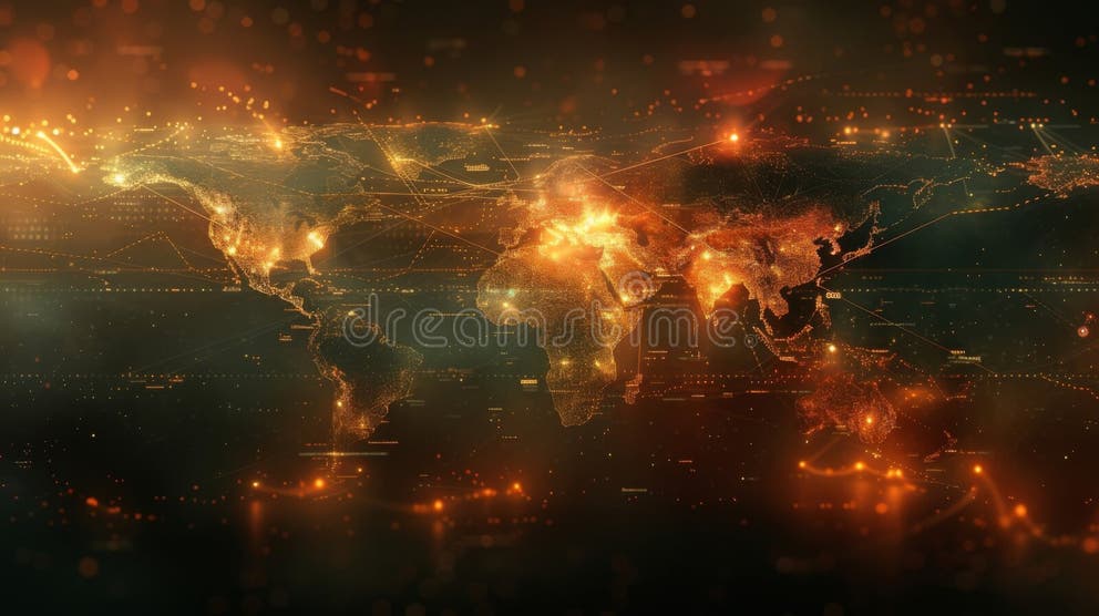 The Global Exchange a Visual Representation of the World Map with Lines ...