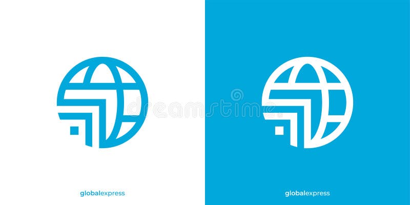 Simple Global Express Logo. Globe and Arrow Icon Graphic Stock Vector ...