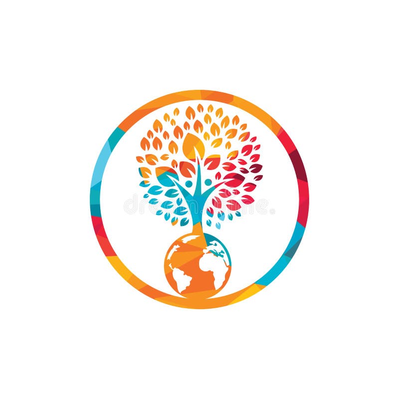 Global Family Tree Vector Logo Design Template. Stock Vector ...