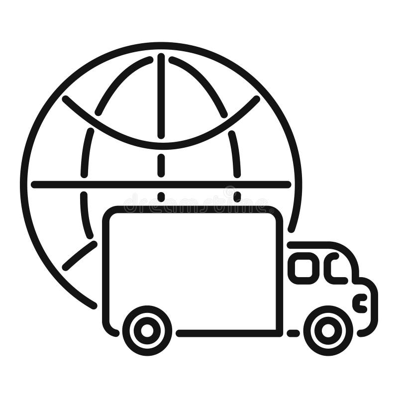 Global Fast Shipping Icon Outline Vector. Cargo Courier Stock Vector ...