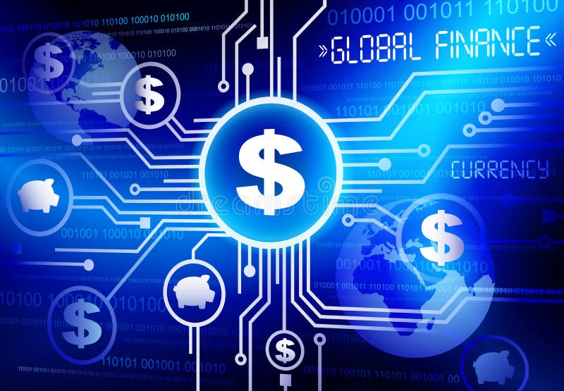 Global Finance Dollar Currency System Chart Stock Illustration ...