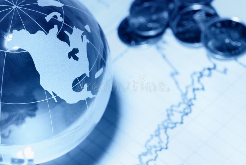Globe with Financial Papers Stock Photo - Image of glass, financial ...