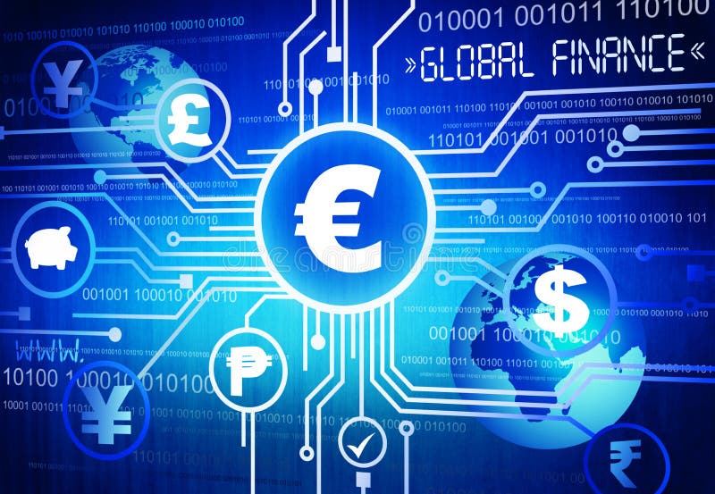 Global Financial Concept with Currency Symbols Stock Illustration ...