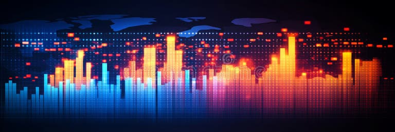 Global Financial Data Visualization Abstract Candlestick Chart with ...
