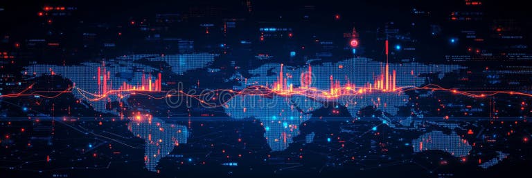 Global Financial Data Visualization Glowing Charts, Graphs, and World ...