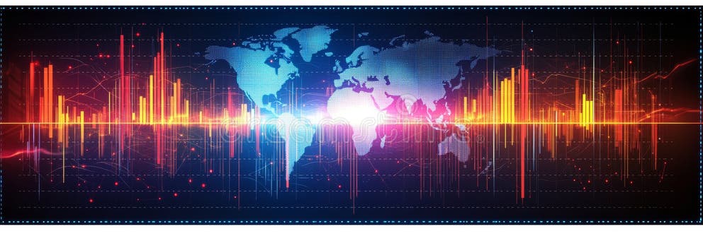 Global Financial Data Visualization with Glowing Charts, Maps, and ...