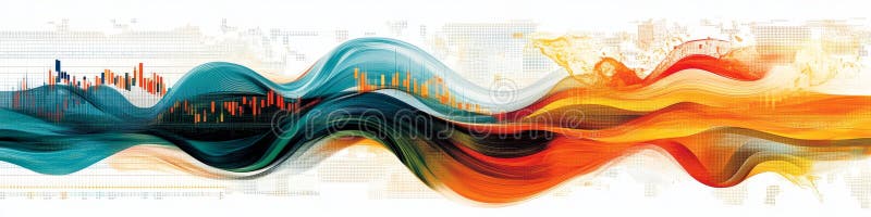 Global Financial Flow Abstract Candlestick Graph with Red and Blue ...