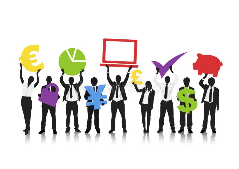 Global Financial Team Collaboration Coworker Concept Stock Illustration ...