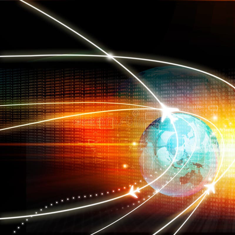 Global flight path network stock illustration. Illustration of symbol ...