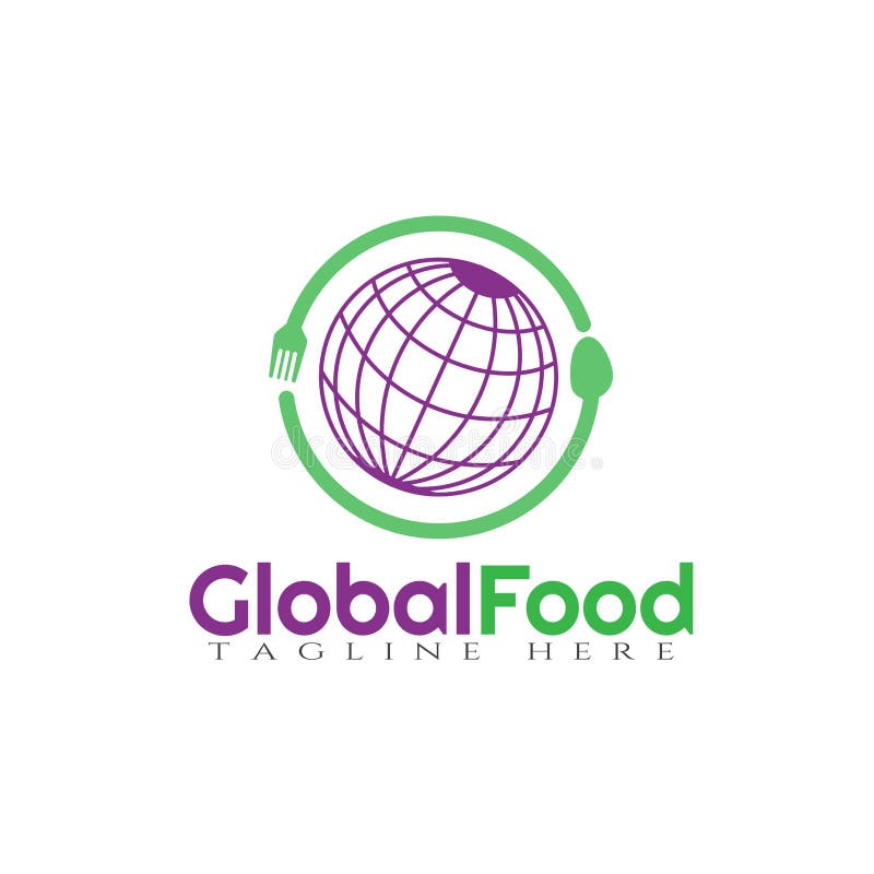 Global Food Vector Logo Design, World and Cutlery Combination ...