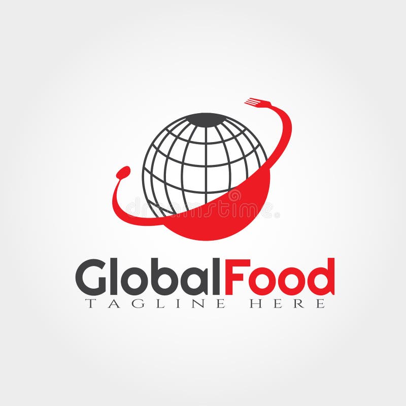 Global Food Vector Logo Design, World and Cutlery Combination ...