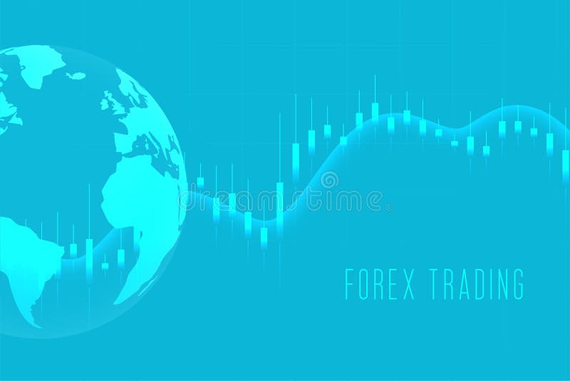 Global Forex Market with Upward Candlestick Chart on Digital World Map ...