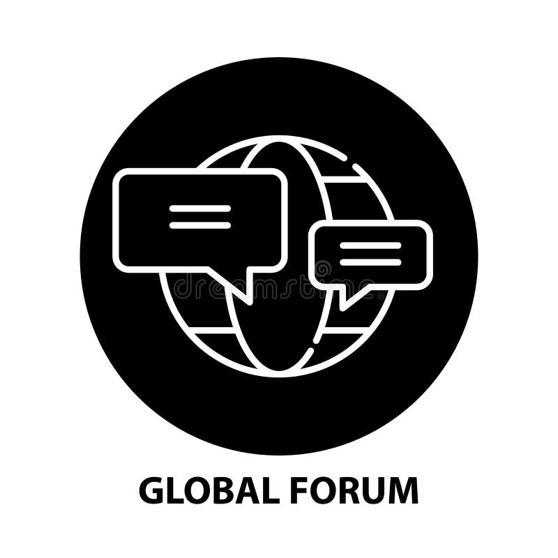 Global Forum Icon, Black Vector Sign with Editable Strokes, Concept ...