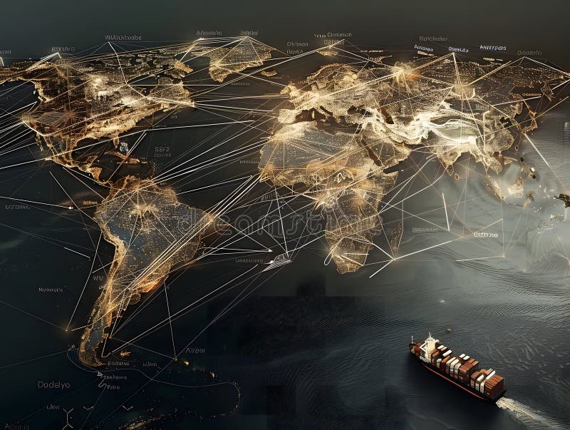 The Global Freight Network a Connected World of Cargo Stock ...