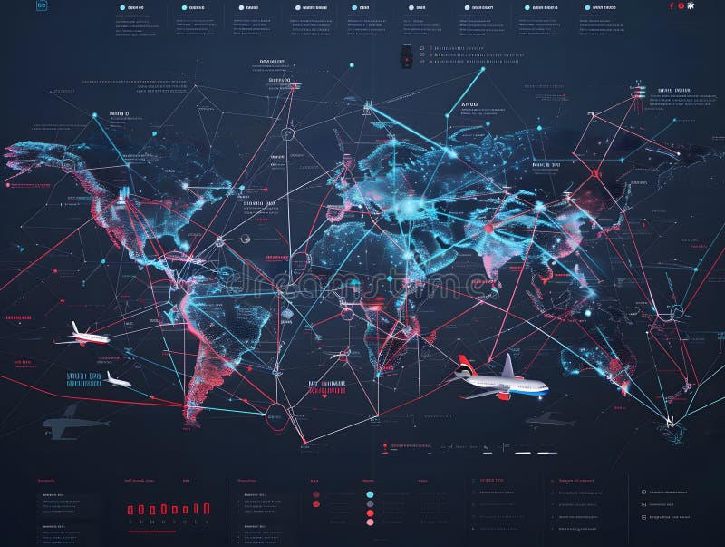 The Global Freight Network a Connected World of Cargo Stock ...