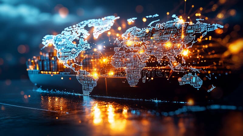 Global Freight Network Double Exposure, Stunning Global Freight Network ...