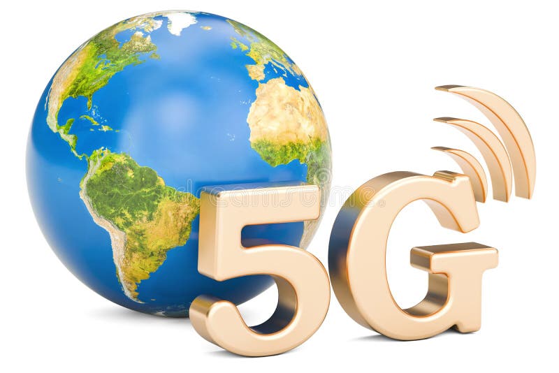 Global 5G Concept, 3D Rendering Stock Illustration - Illustration of ...