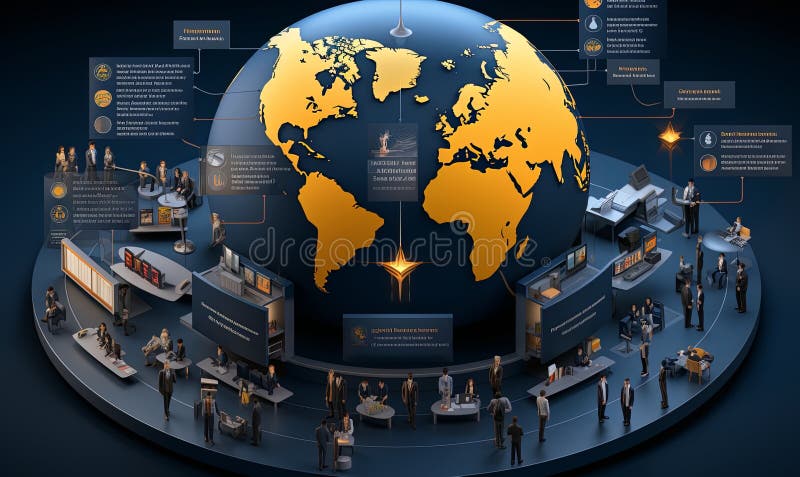 Global Gathering: a Large Globe Surrounded by Many People Stock Photo ...