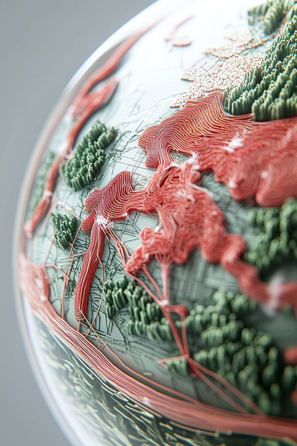 A Global GIS Visualization on a 3D Sphere Highlighting Data ...