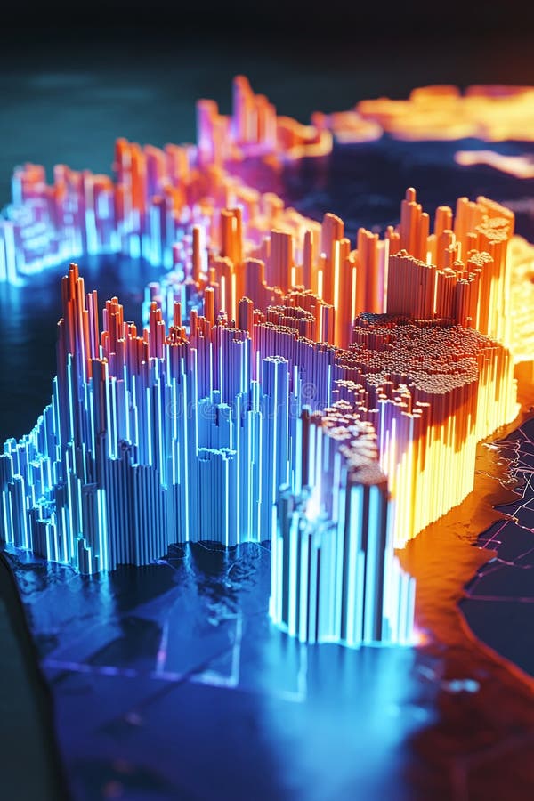 A Global GIS Visualization Showing Data Migration on a Sleek 3D Map ...