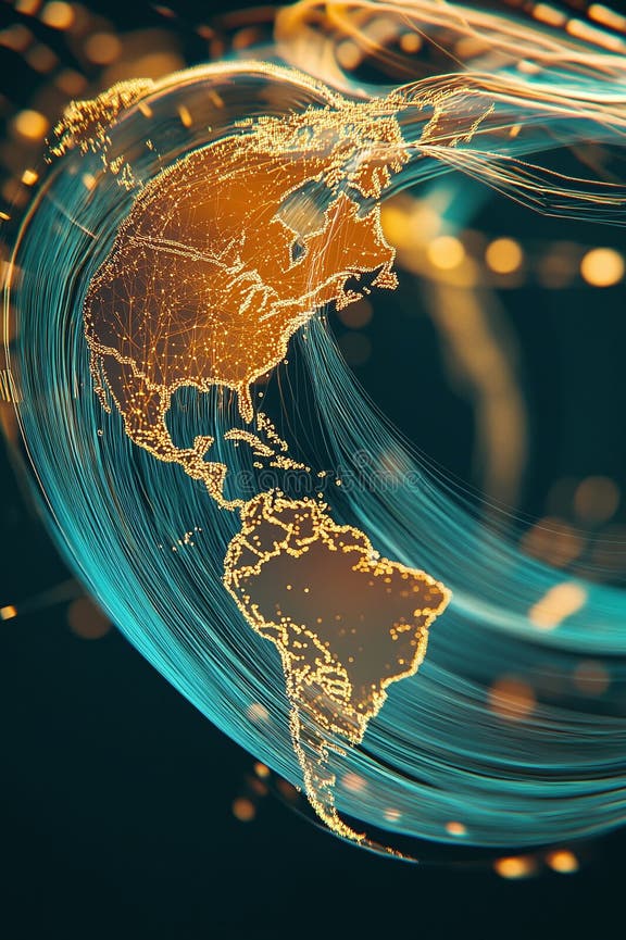 A Global GIS Visualization Showing Data Migration on a Sleek 3D Map ...