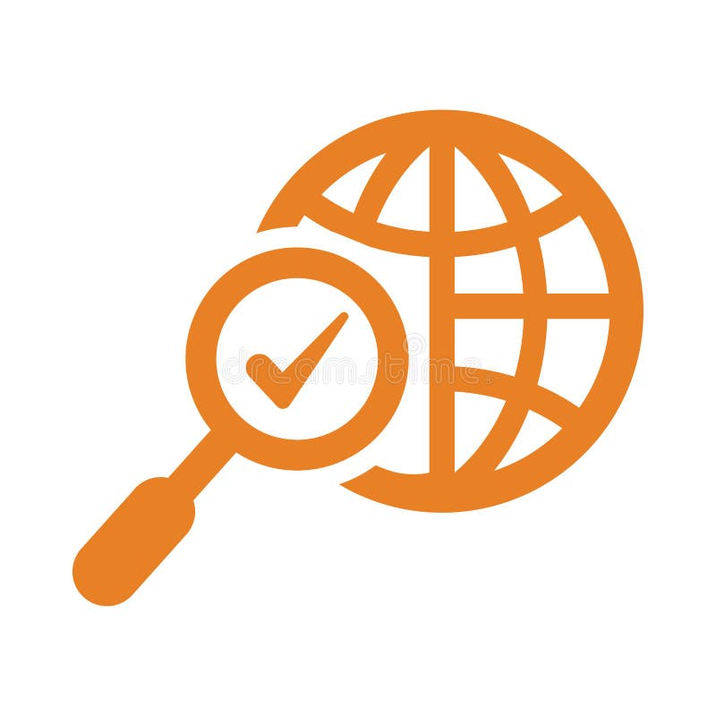 Global, Globe, Search Icon. Orange Vector Design Stock Vector ...