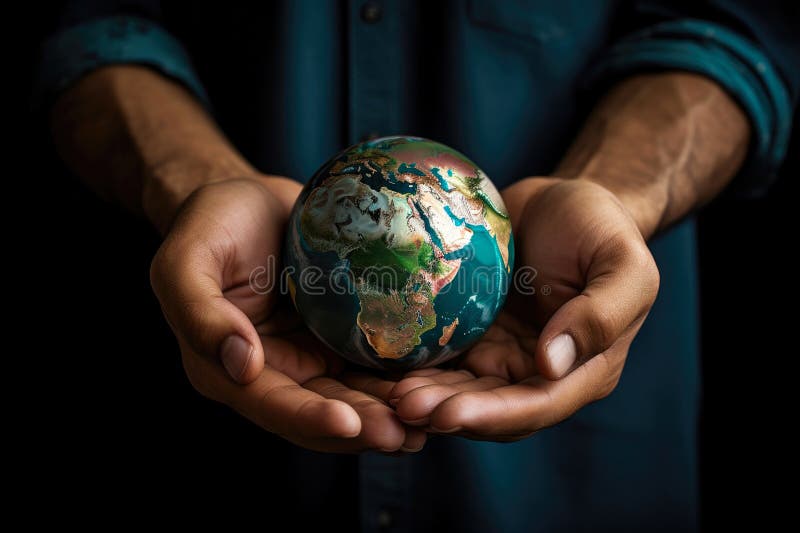 Global Grasp: Embracing Earth S Sphere. Stock Illustration ...