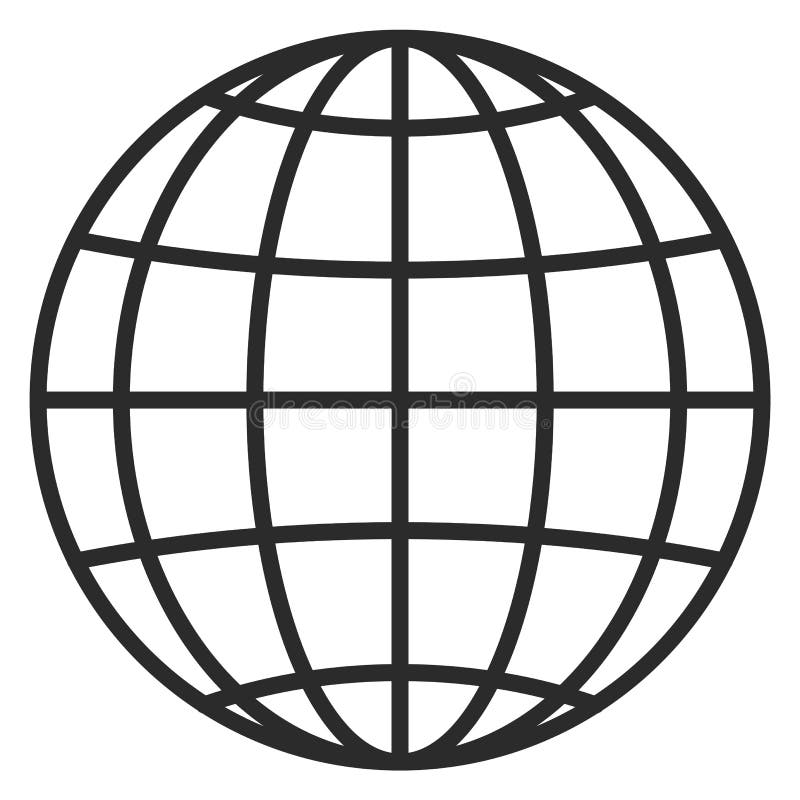 Global Grid Icon. Round World Map Symbol Stock Vector - Illustration of ...