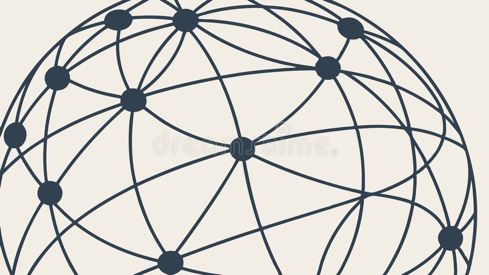 Global Grid Sphere. Interconnected World and Digital Network, Vector ...