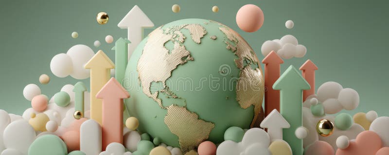 Global Growth Artistic Representation of Earth and Progress in Modern ...