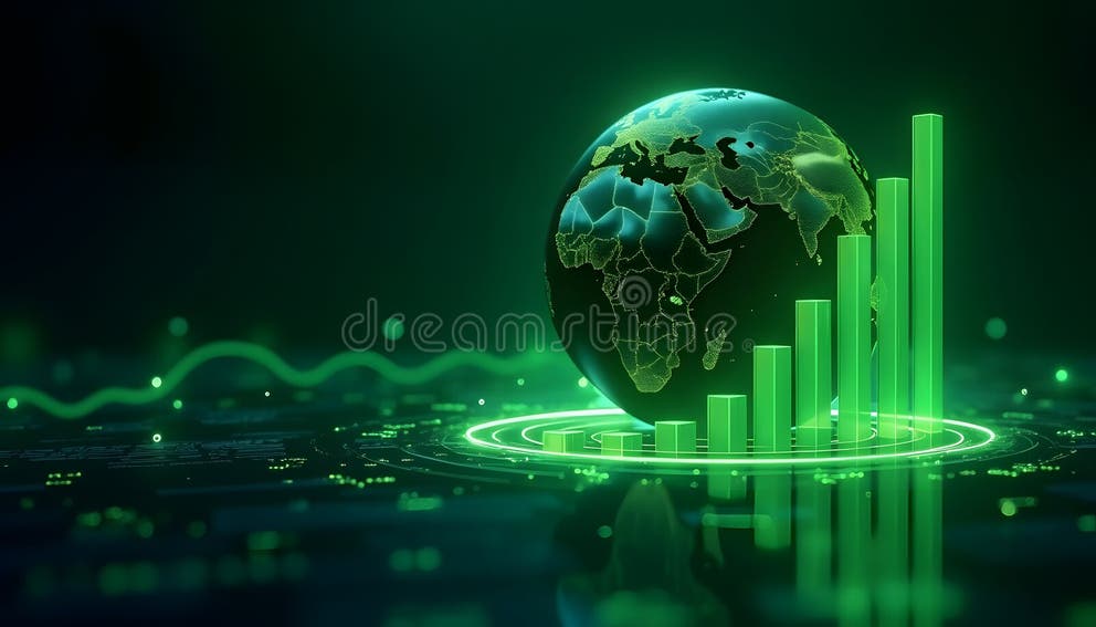 Global Growth Visualization with Digital Earth - Futuristic Data Art ...