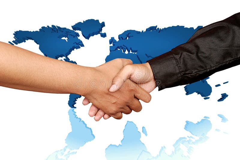 Business handshake stock image. Image of worldmap, corporate - 1466489