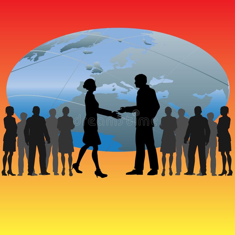 Global handshake stock illustration. Illustration of three - 9121933