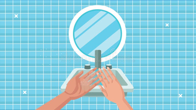 Global Handwashing Animation with Hands Using Antibacterial Soap Seal ...