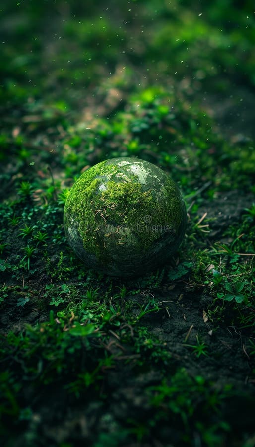 Global Harmony Earth Covered in Lush Greenery Signifying Environmental ...