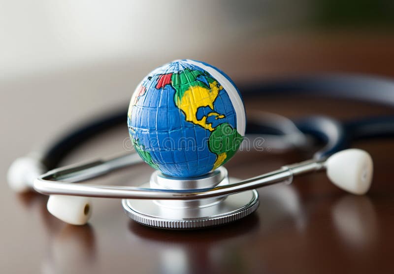 Global Health Care Concept Globe on Stethoscope High Quality Image ...