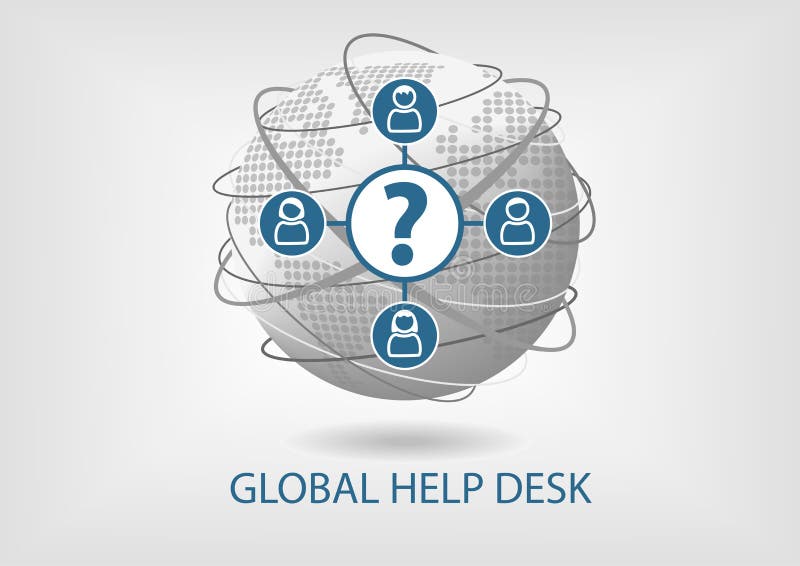 Global Help Desk Concept Icon. Stock Vector - Illustration of online ...