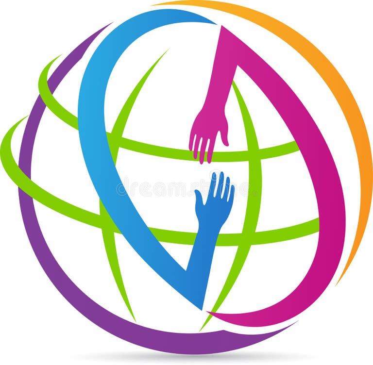 Global helping hands stock vector. Illustration of emblem - 75906987