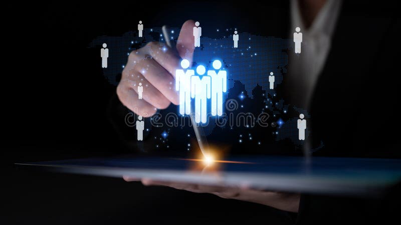 Global Human Network and Workforce Distribution on Digital Map Latch ...