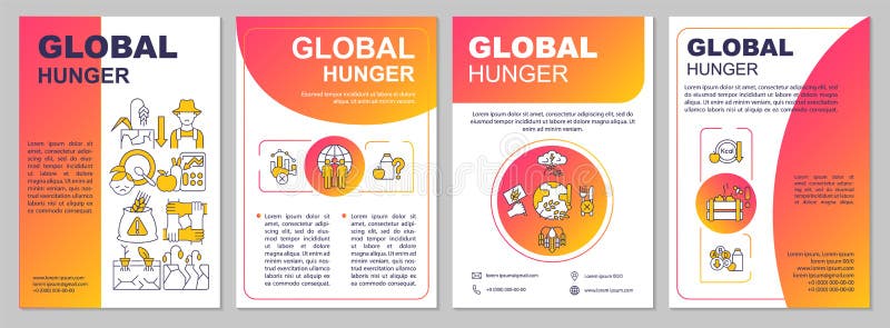 Global Hunger Red Gradient Brochure Template Stock Vector ...