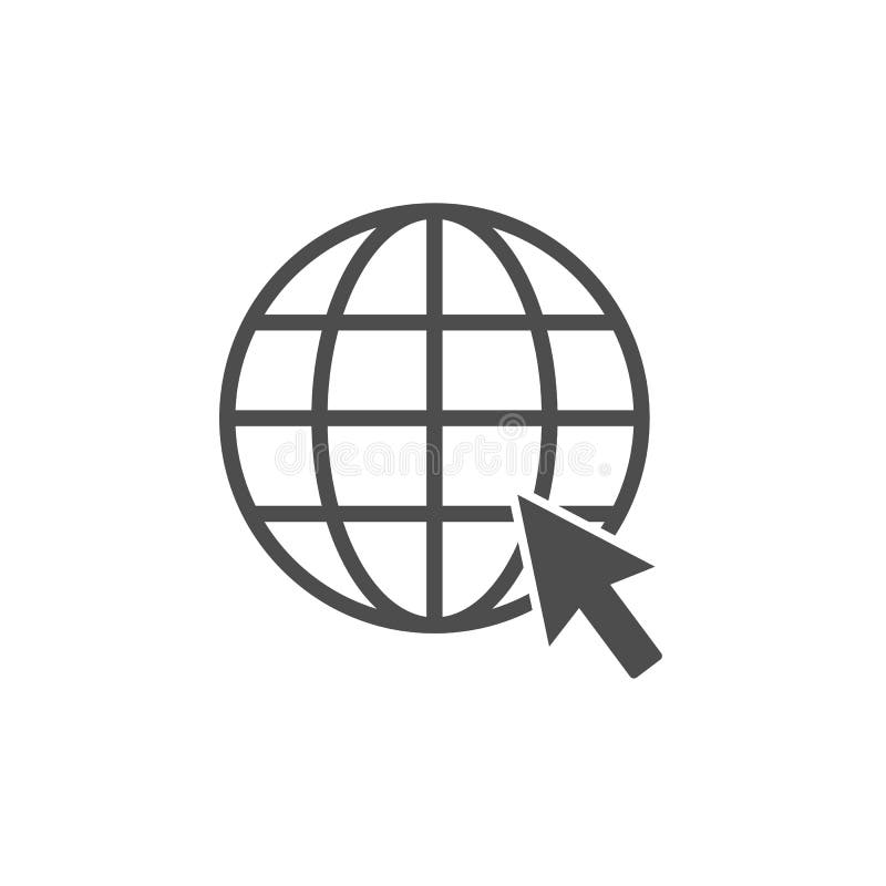 Global Icon. Click Website Icon. Vector Illustration Flat Design Stock ...