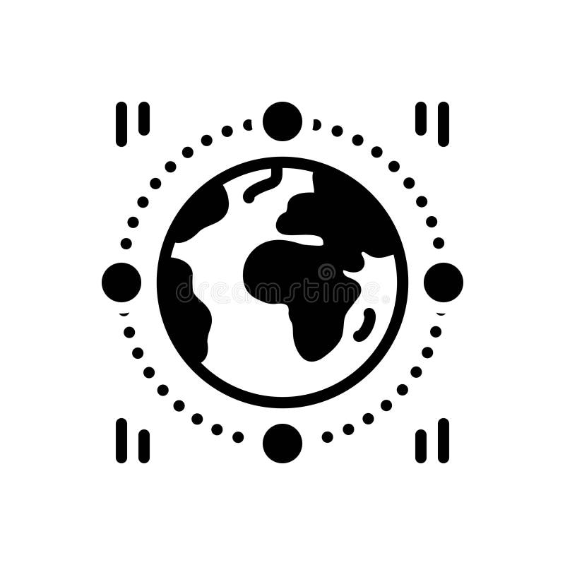 Black Solid Icon for Global, Earth and Worldwide Stock Vector ...