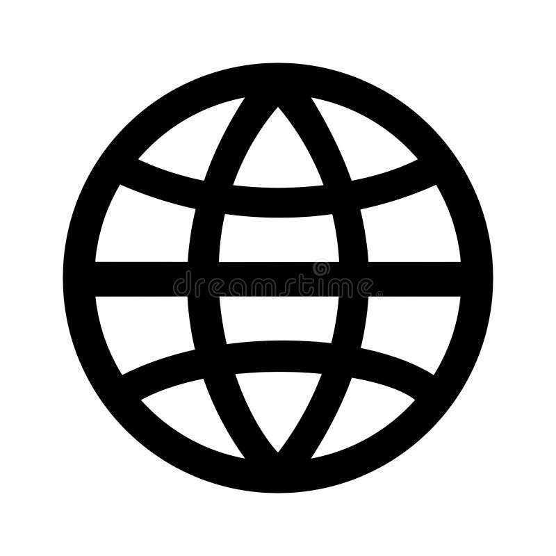 Global Icon, Pictogram of a World Network Stock Vector - Illustration ...