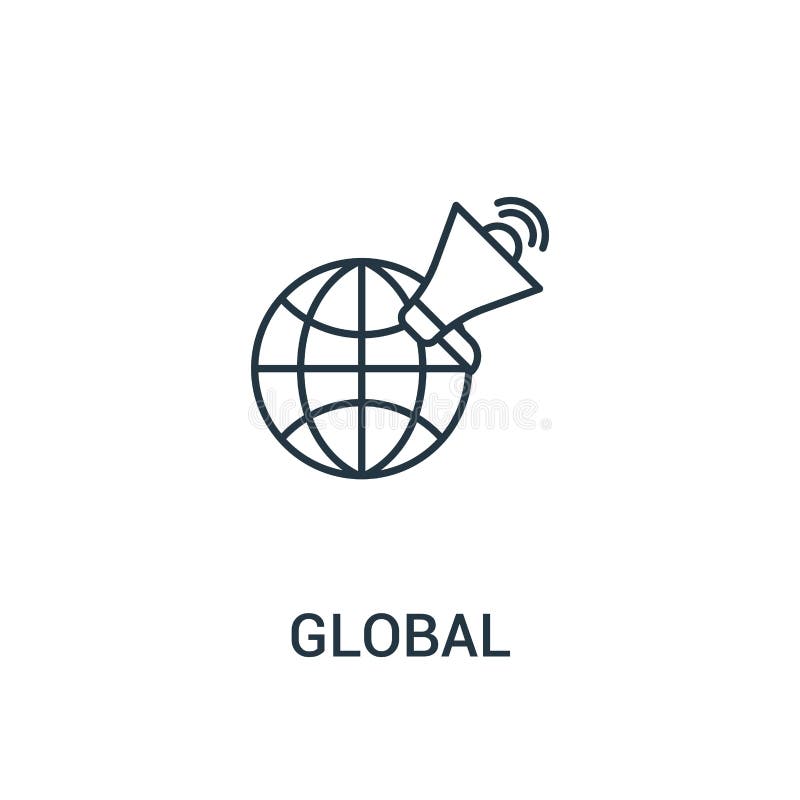 Global Icon Vector from Ads Collection. Thin Line Global Outline Icon ...