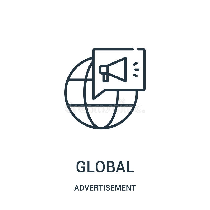 Global Icon Vector from Advertisement Collection. Thin Line Global ...