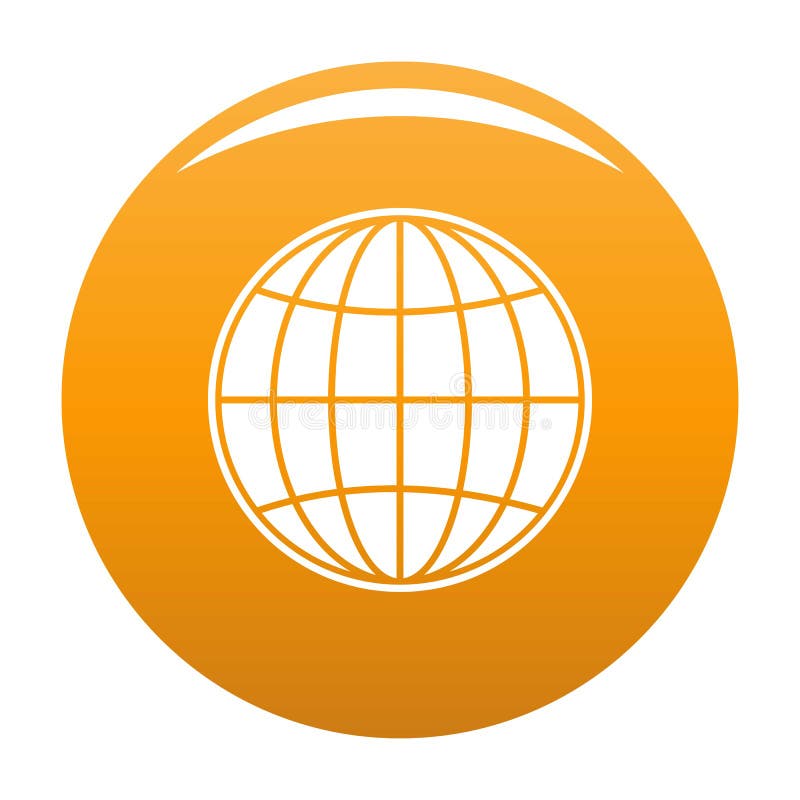 Global icon vector orange stock vector. Illustration of icon - 123937707