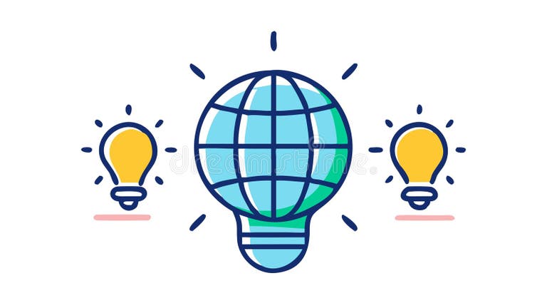 Global Idea Generation Collaborative Thinking Icon, Vector Design Generative AI Stock ...