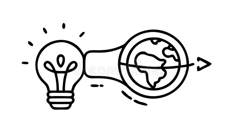 Global Idea Lightbulb, World Innovation Connectivity, Vector Design ...