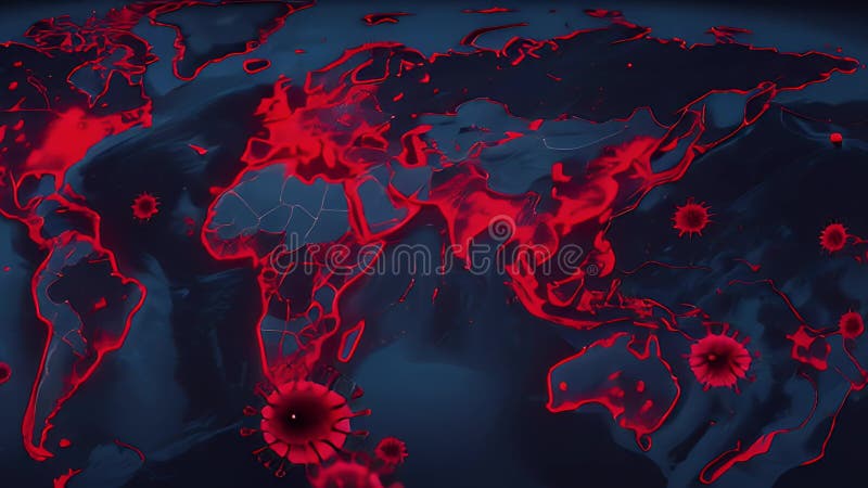 Global Impact of Pandemic Illustrated through Dynamic World Map Data Visualization Stock Footage ...