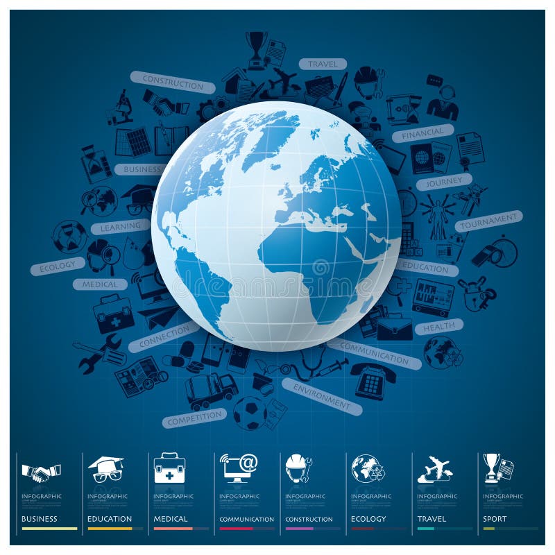Global Index Infographic with Icon Set Chart Design Stock Vector ...